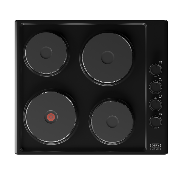 Defy Slimline Solid Plate Hob Black - DHD398 | Giovision