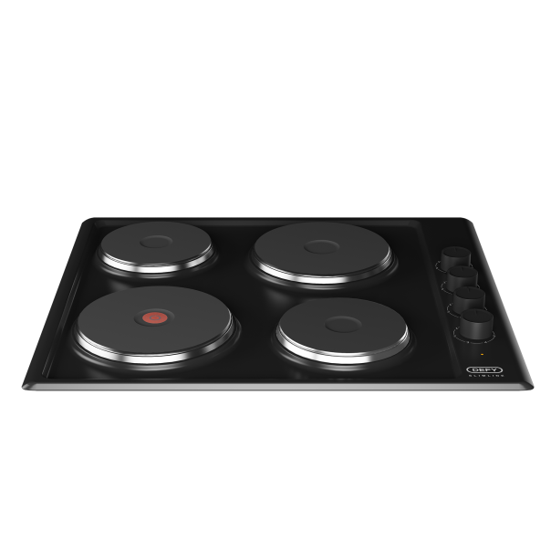 Defy Slimline Solid Plate Hob Black - DHD398 | Giovision