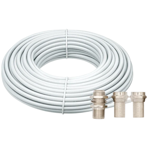 Volkano 20M Coax TV Cable and Volkano 2x F Connector & Barrel Joiner ...